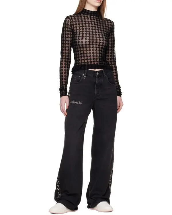 Amiri Ma Quad Flocked Long Sleeve Top