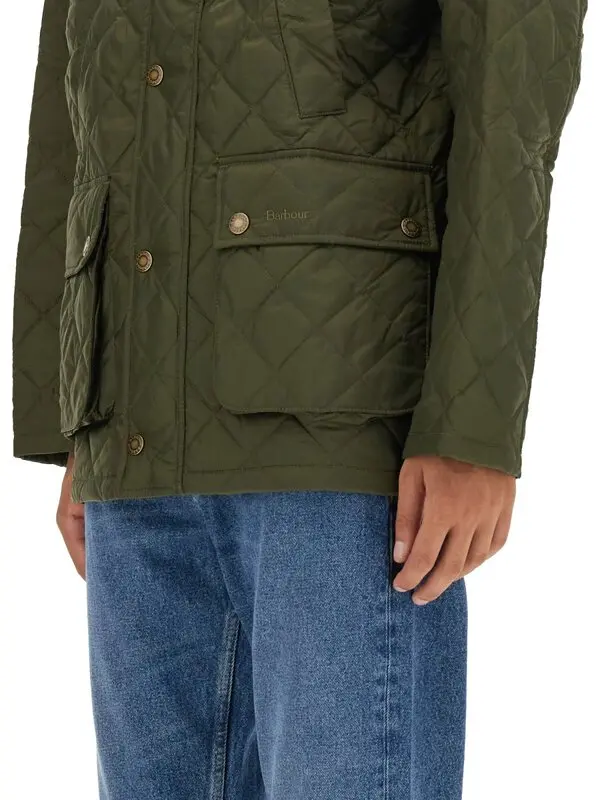 Barbour Quilted Jacket With Long Sleeves And Button Closure - Green