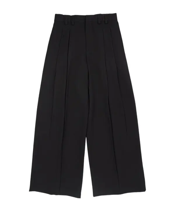 JIL SANDER Tailored Pleated Wide Leg Trousers - Black