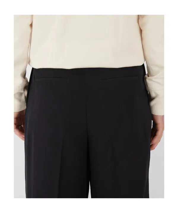 JIL SANDER Tailored Pleated Wide Leg Trousers - Black
