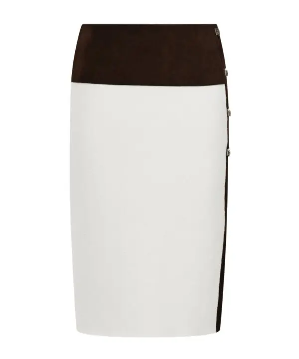 FERRAGAMO Knitted Skirt - White/black