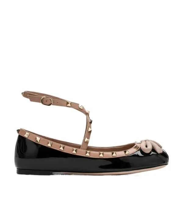 Valentino Garavani Rockstud Round Toe Ballerina Flats