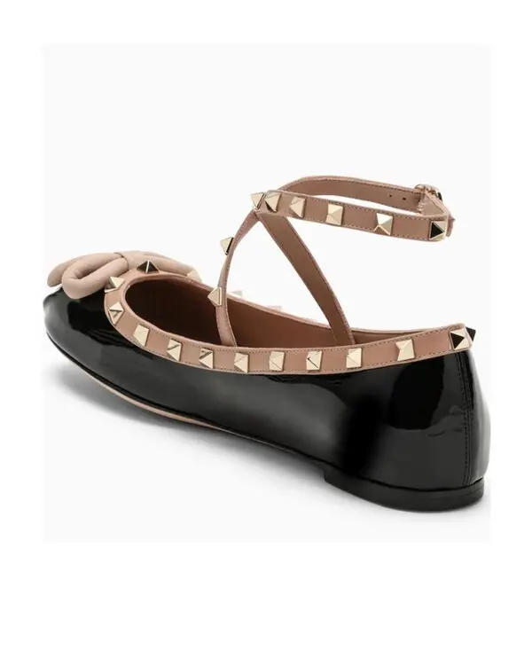 Valentino Garavani Rockstud Round Toe Ballerina Flats