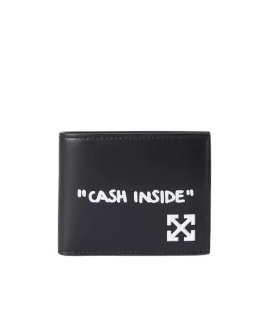 Off-White Wallet Jitney Quote Bi-fold Wallet - Black