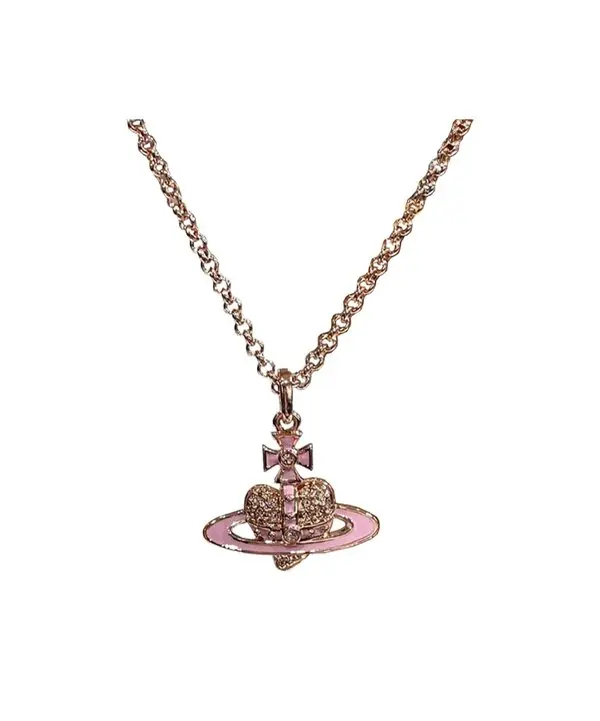 VIVIENNE WESTWOOD Four-leaf Clover Heart Pendant Necklace - Pink