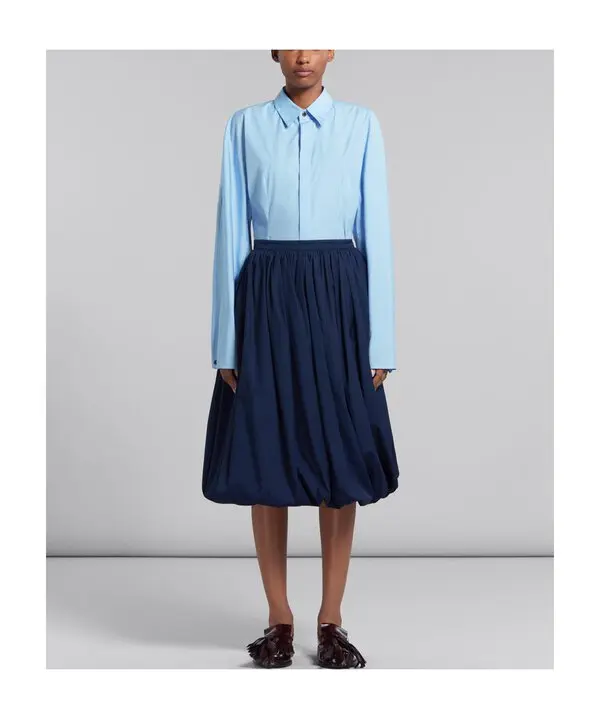 Marni Gathered High-waisted Midi Skirt
