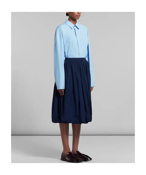 Marni Gathered High-waisted Midi Skirt