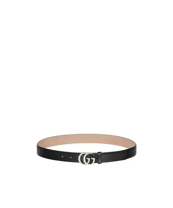 Gucci Gg Running Leather Belt - Black