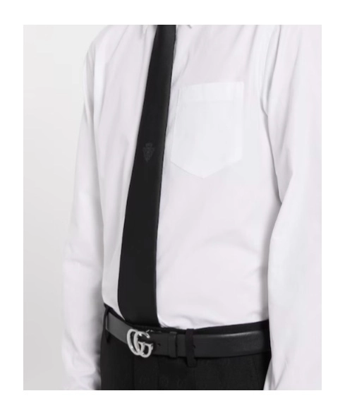 Gucci Gg Running Leather Belt - Black