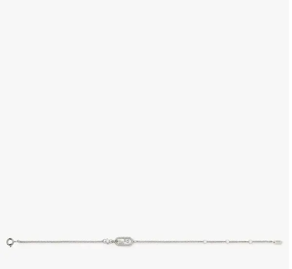 Fendi Oval O'lock Bracelet With Zirconia - White