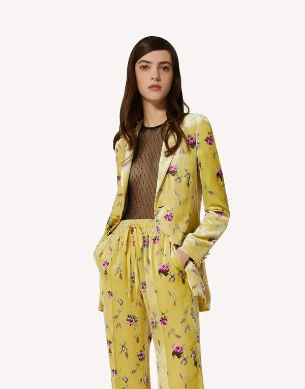 Red Valentino Rose Printed Suit Coat