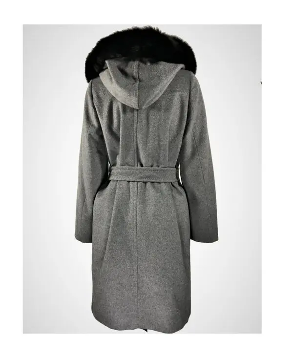 Max Mara Woolen Overcoat With Belt And Hood