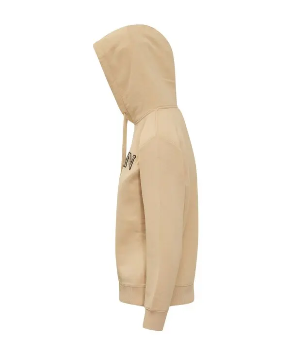 LANVIN Logo Embroidered Drawstring Hoodie - Nude