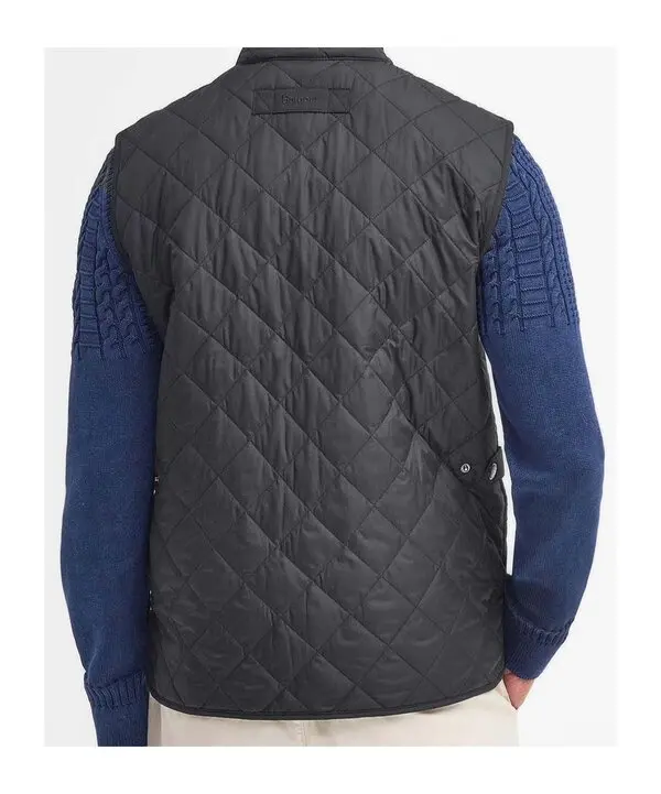 Barbour Diamond-quilted Logo-embroidered Gilet - Black