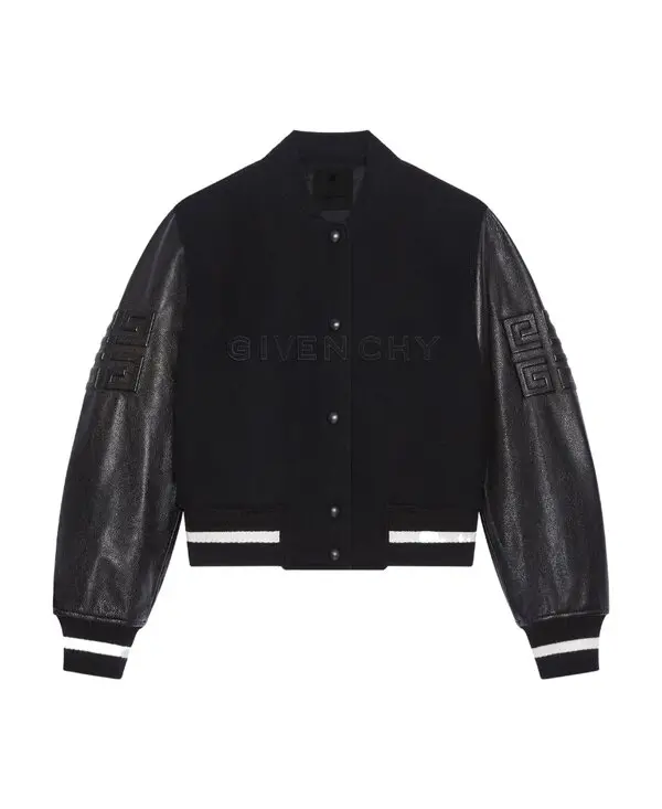 Givenchy Cropped Varsity Jacket - Black