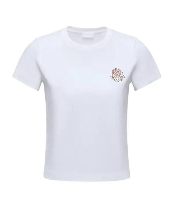 Moncler Logo Patch Crewneck T-shirt - White