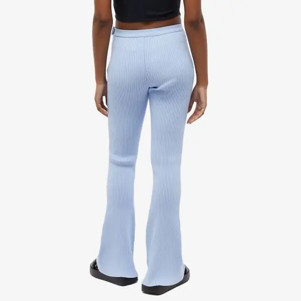 COURREGES Ribbed Flare Trousers With Embroidered Logo