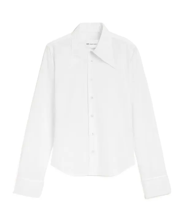 Ami Long Sleeve Shirt With Lapel Collar - White