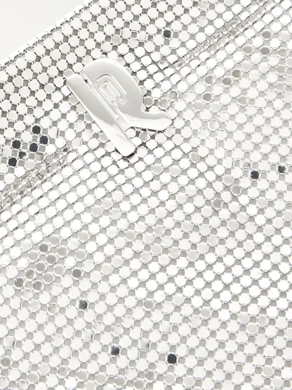 Rabanne Mesh Logo Clutch Bag