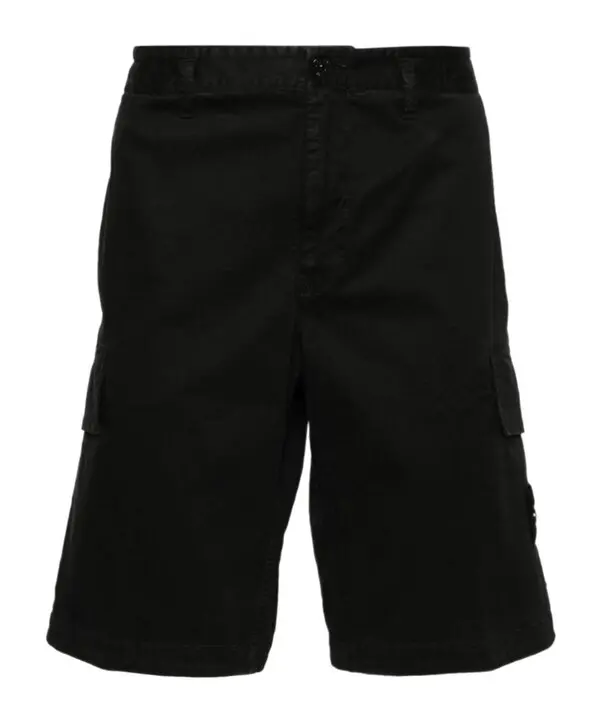 Stone Island Knee-length Cargo Shorts - Black