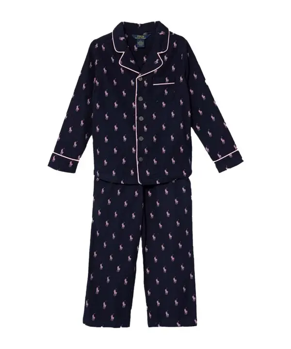 Polo Ralph Lauren Full Body Logo Pajamas Two-piece Pyjamas - Blue And Pink