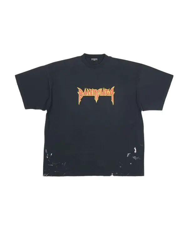 Balenciaga Oversized Metal Art Painting T-shirt - Black