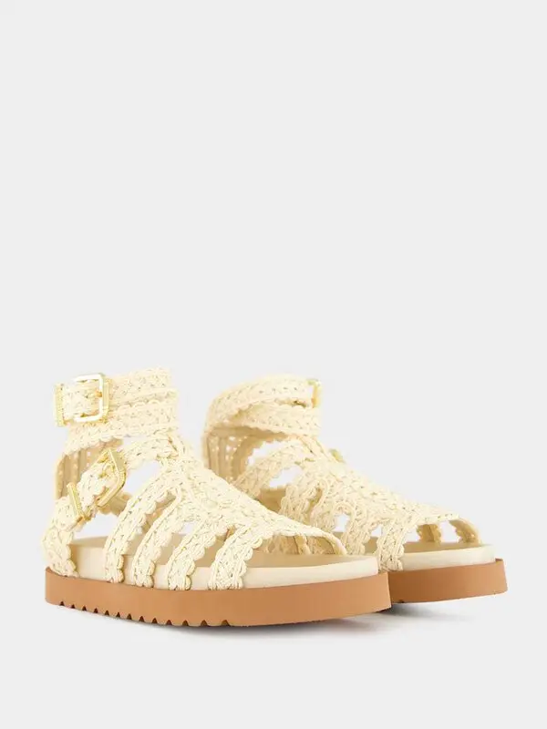 Zimmermann Woven Strappy Buckled Sandals