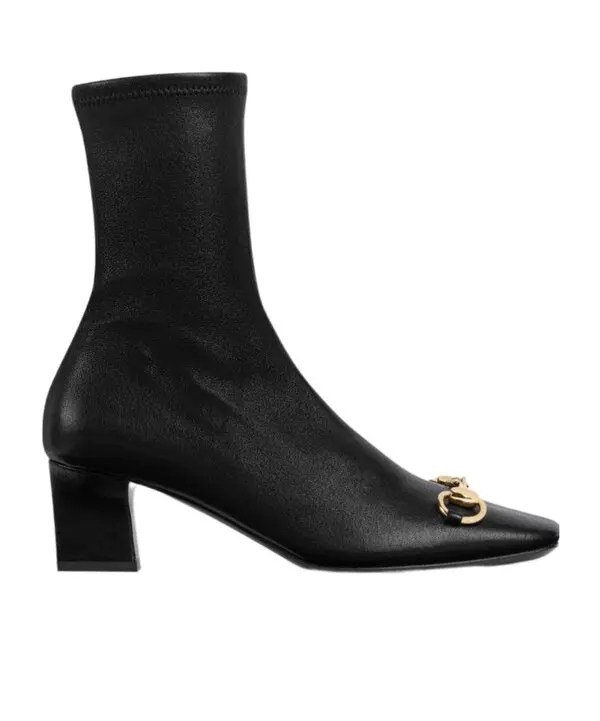 Gucci Signora Square Toe Boots With Horsebit Detail