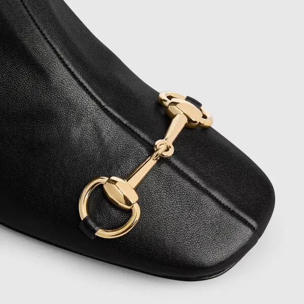 Gucci Signora Square Toe Boots With Horsebit Detail