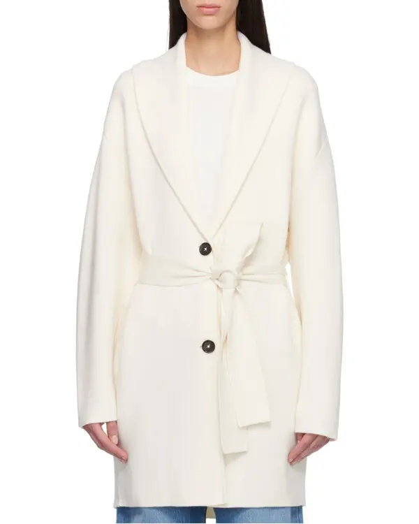 TOTEME Single-breasted Belted Coat With Ribbed Details
