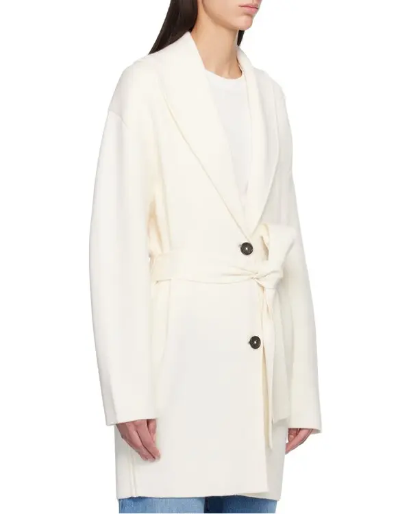 TOTEME Single-breasted Belted Coat With Ribbed Details