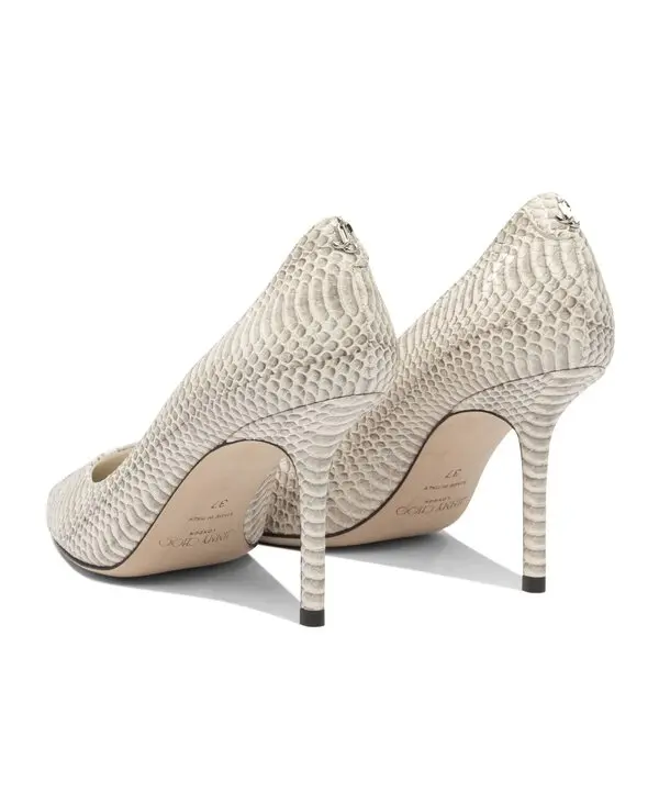 JIMMY CHOO Pointed Toe Stiletto High Heels In Snakeskin