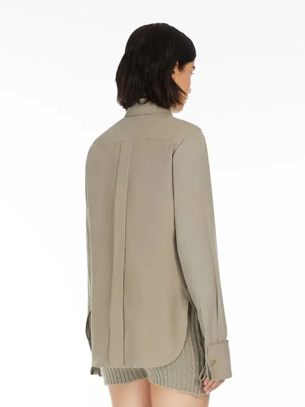 Max Mara Candia Logo Embroidered Shirt - Nude