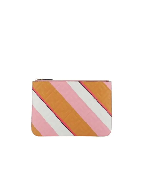Fendi Allover Debossed Logo Print Wallet - Brown