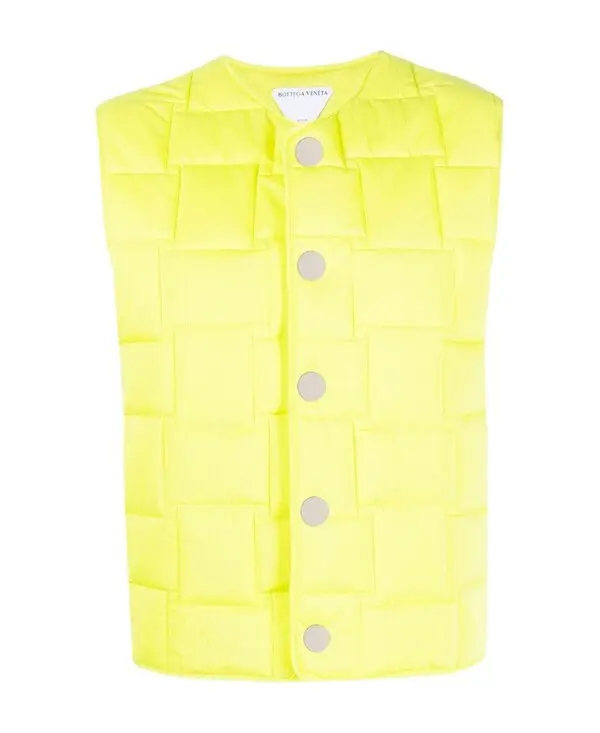 Bottega Veneta Padded Intrecciato Vest - Yellow