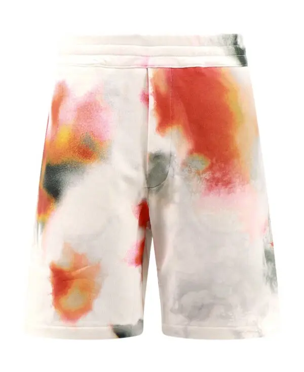 Alexander McQueen Tie-dye Logo Embroidered Bermuda Shorts - Multicolor