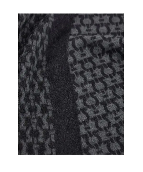 FERRAGAMO Gancini Silk Scarf - Grey