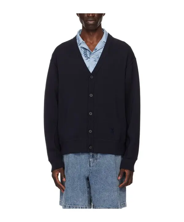 WOOYOUNGMI Rib Knitted Y-neck Cardigan