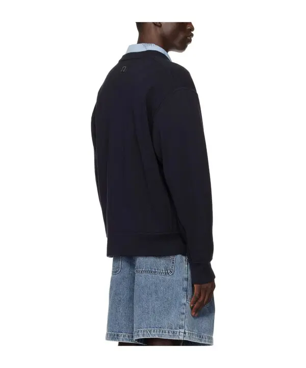 WOOYOUNGMI Rib Knitted Y-neck Cardigan
