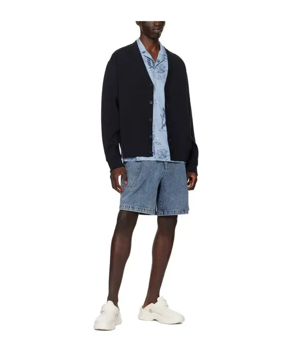WOOYOUNGMI Rib Knitted Y-neck Cardigan
