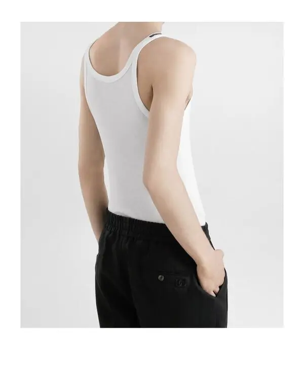 Dolce & Gabbana Dolce Gabbana Logo Embroidered Tank Top - White