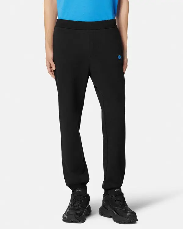 Versace Medusa-patch Elasticated Waistband Sweatpants - Black