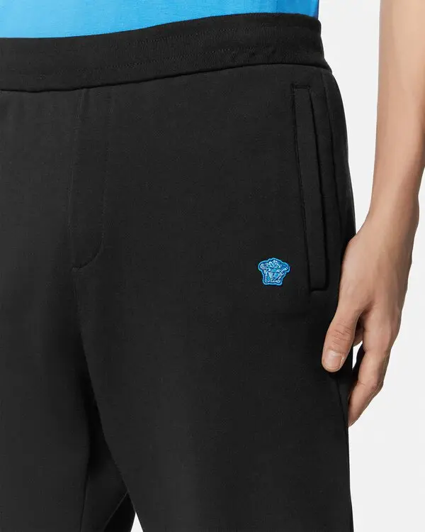 Versace Medusa-patch Elasticated Waistband Sweatpants - Black