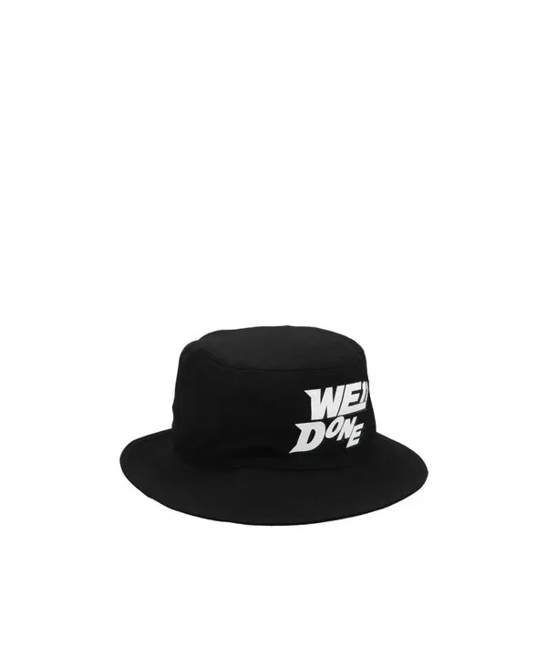 We11Done Logo Print Bucket Hat - Black