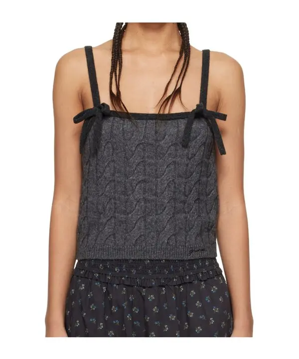 GANNI Cable-knit Sleeveless Top