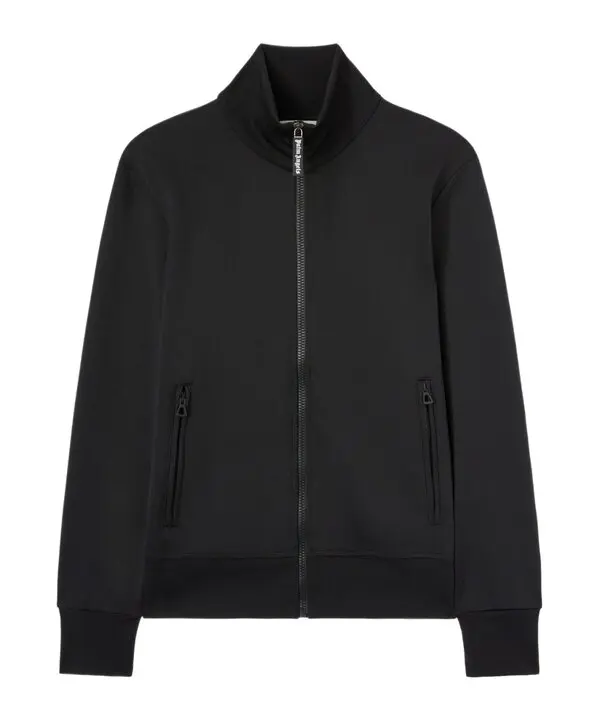 Palm Angels Logo Printed Zipped Track Jacket - Black