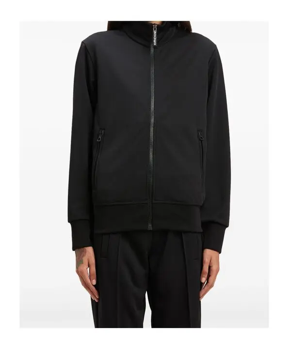 Palm Angels Logo Printed Zipped Track Jacket - Black