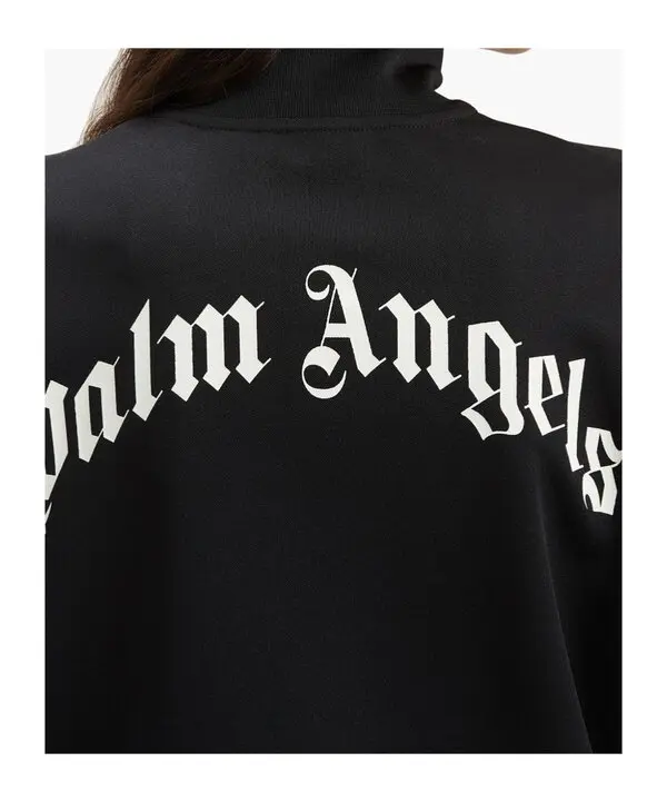 Palm Angels Logo Printed Zipped Track Jacket - Black