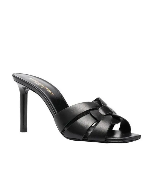 Saint Laurent Tribute Heeled Mules - Black
