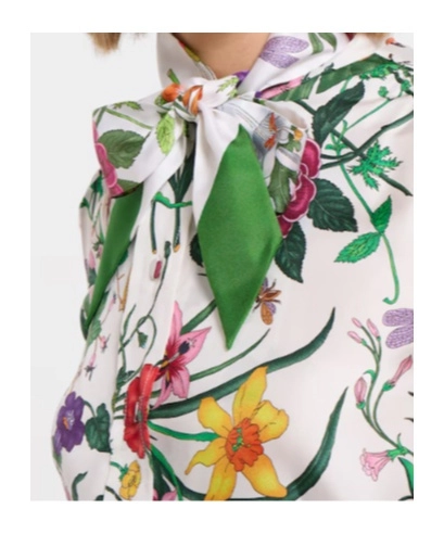 Gucci Flora Print Silk Twill Scarf - Multi-color